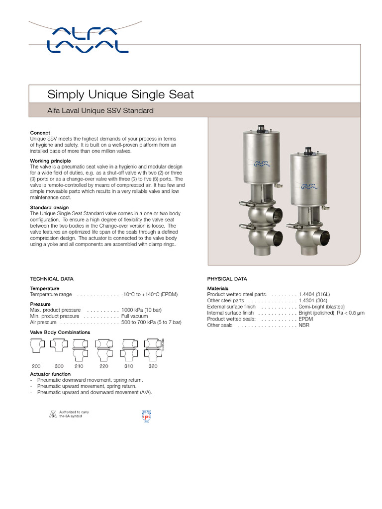 Unique-SSV-Standard | PDF | Valve | Manufactured Goods
