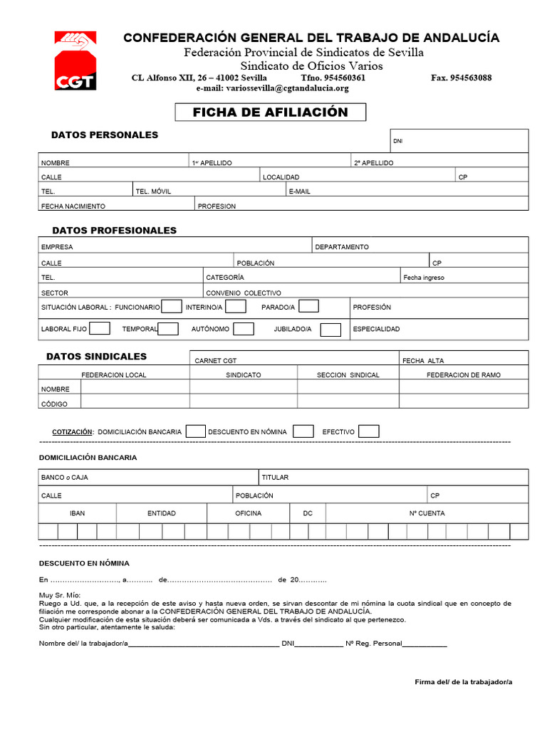 Ficha Afiliación | PDF