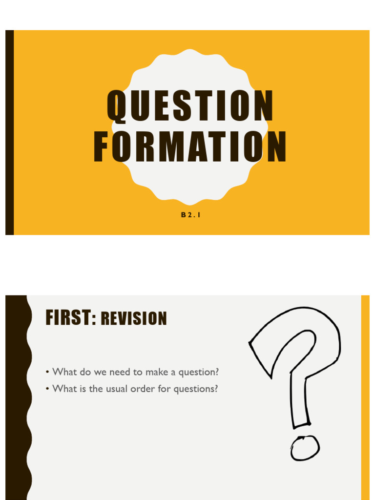 Question Formation and Types Guide | PDF | Question | Verb