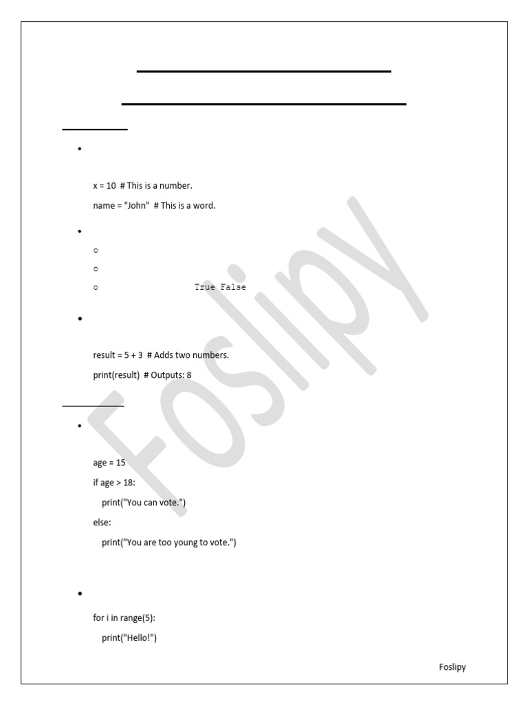 Notes For Module 2 Data Science By Foslipy Pdf Control Flow Python Programming Language 1009