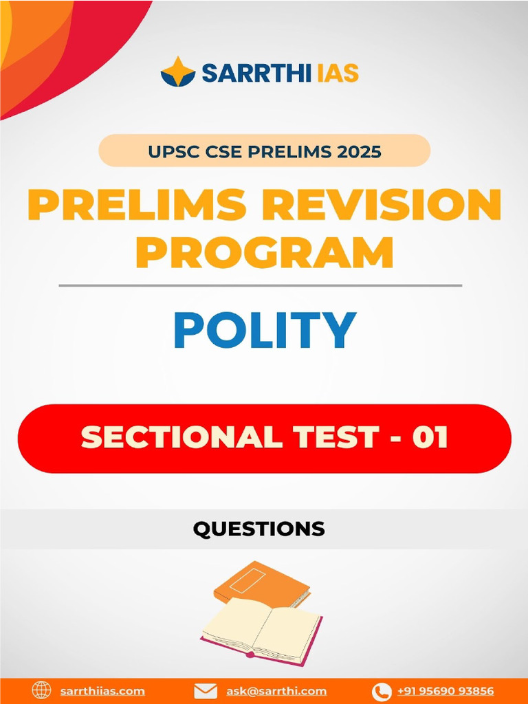 Sectional Test 01 Polity QP | PDF | Political Science | Constitutional Law