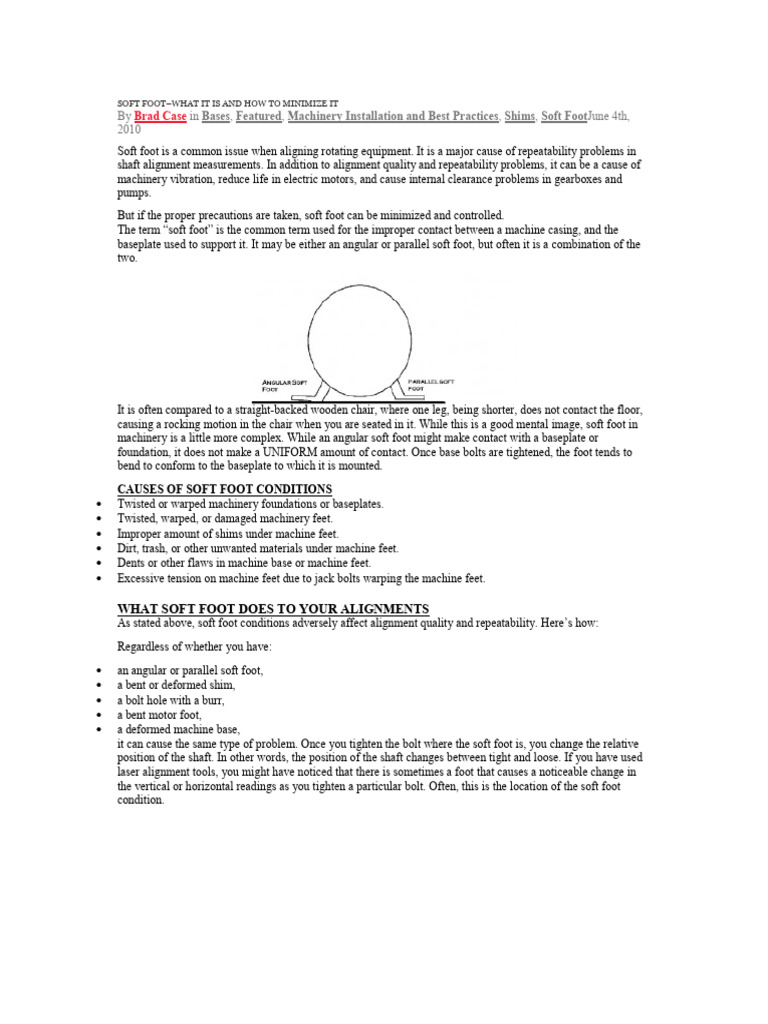 Minimizing Soft Foot in Pump Alignment | PDF | Machines | Screw