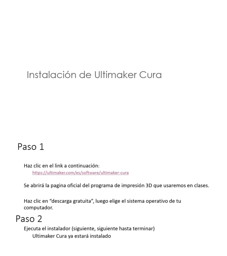 Instalación De Ultimaker Cura 3d Pdf