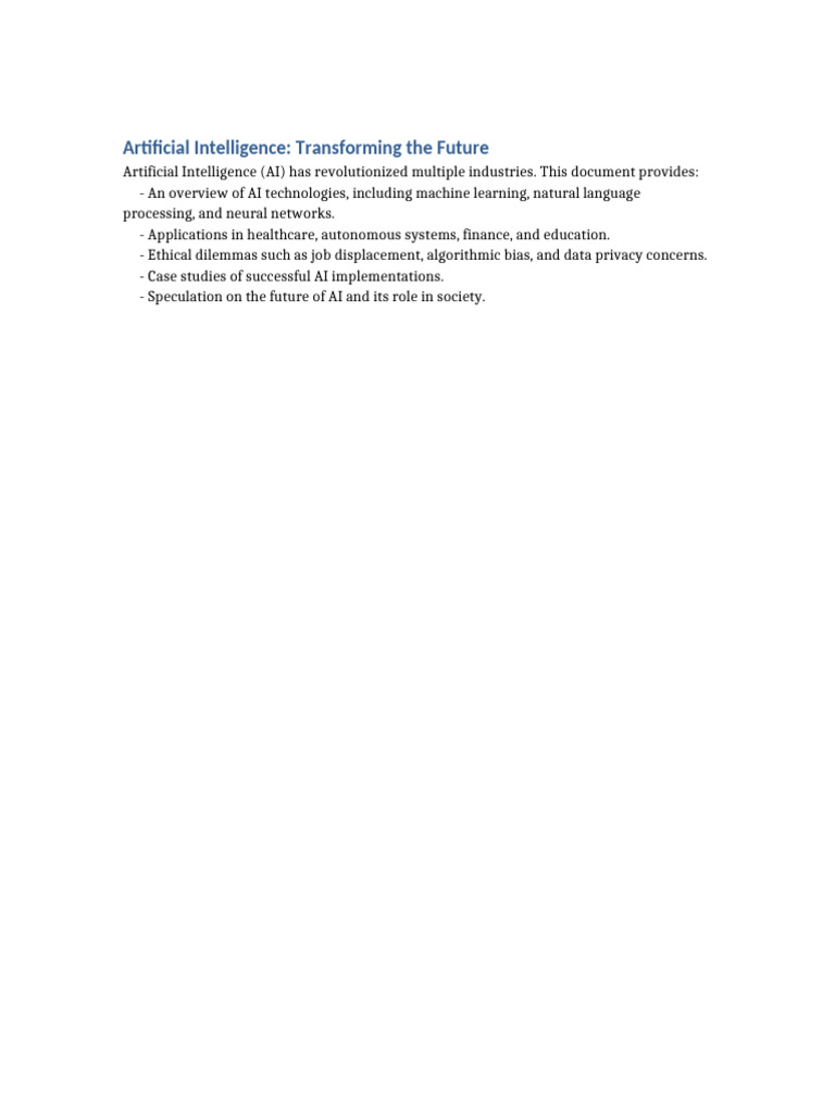 Enhanced Artificial Intelligence Transforming The Future Pdf