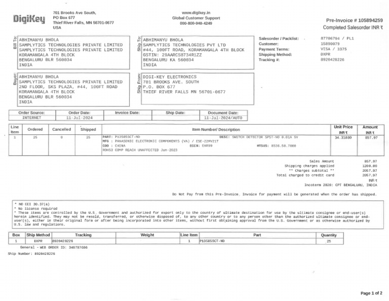 DigiKey Switches | PDF