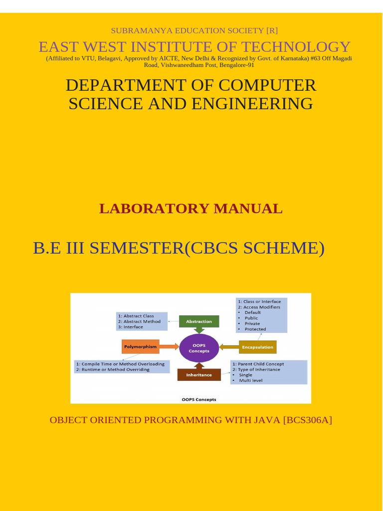 Lab Manual Ooj 1 Pdf Method Computer Programming Class 6502