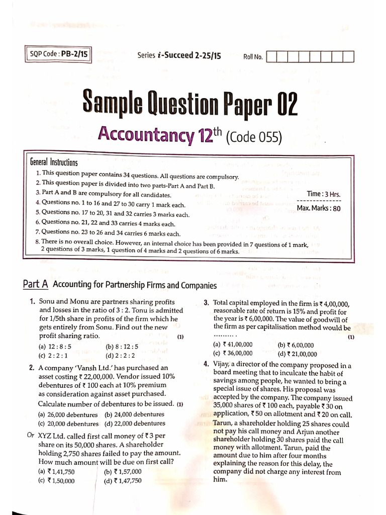 Sample Paper 2 | PDF