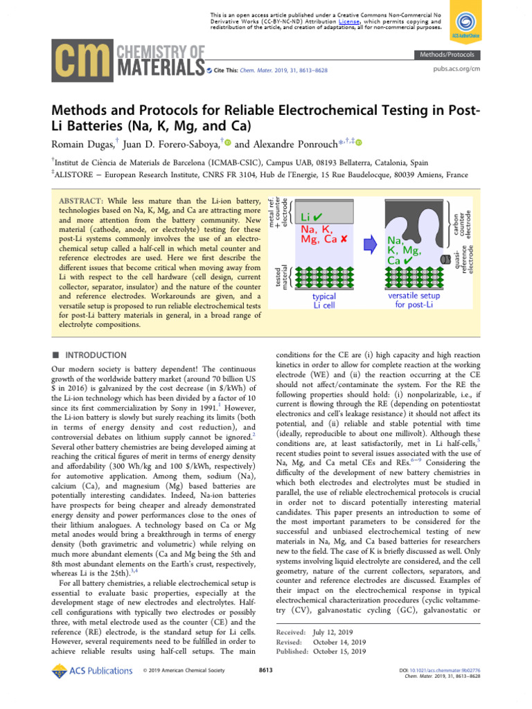 Dugas Et Al 2019 Methods and Protocols For Reliable Electrochemical ...