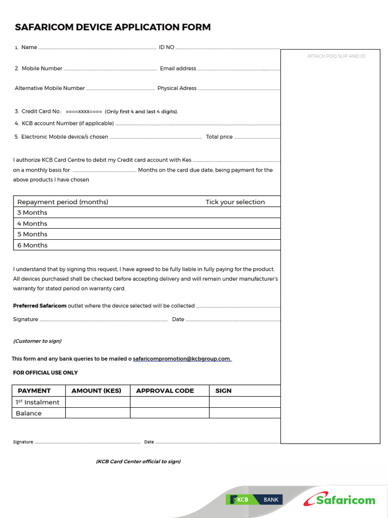 SAFARICOM_DEVICE_APPLICATION_FORM_new | PDF