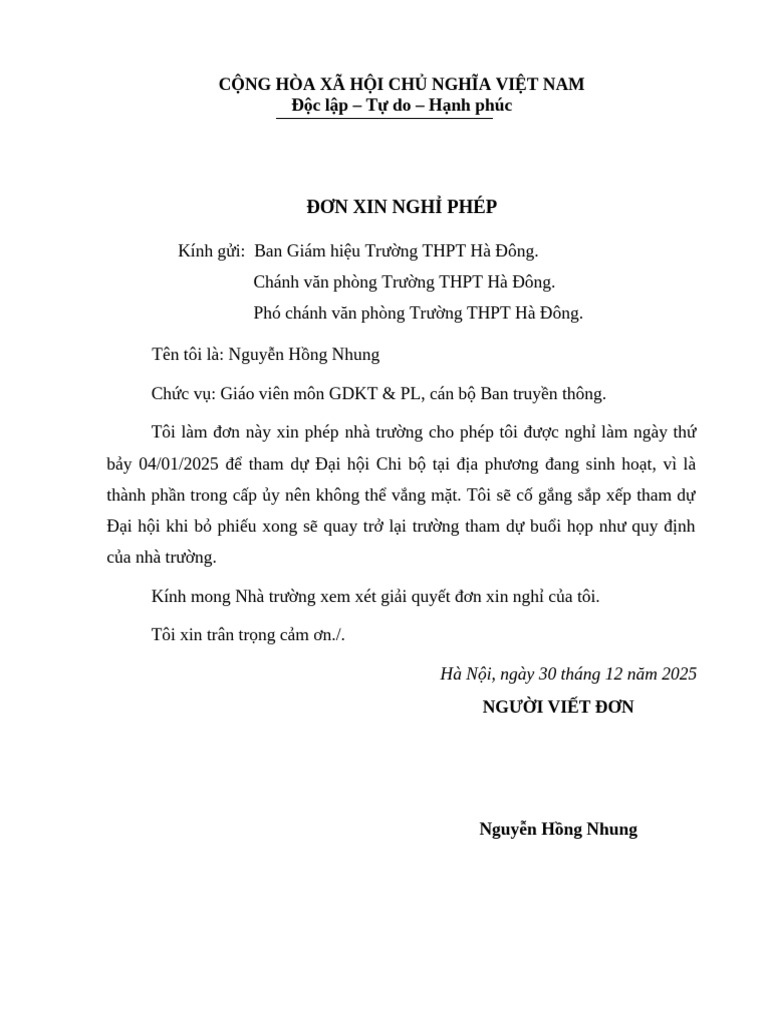 Don Nghi Phep La Thi Thao | PDF