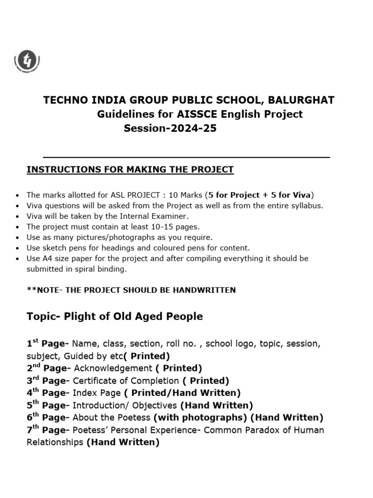 Class Xii-English - Project-2024-25 | PDF
