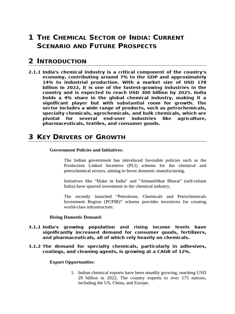India's Chemical Industry: Growth and Challenges | PDF | Chemical ...