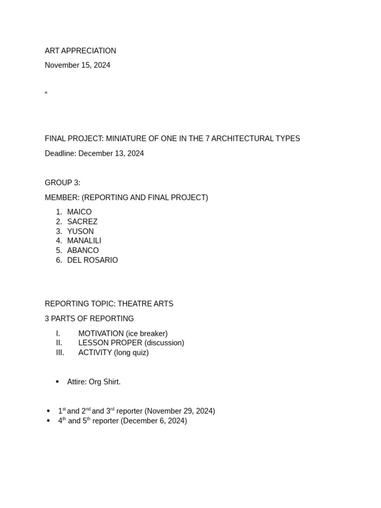 Art Appreciation Project | PDF