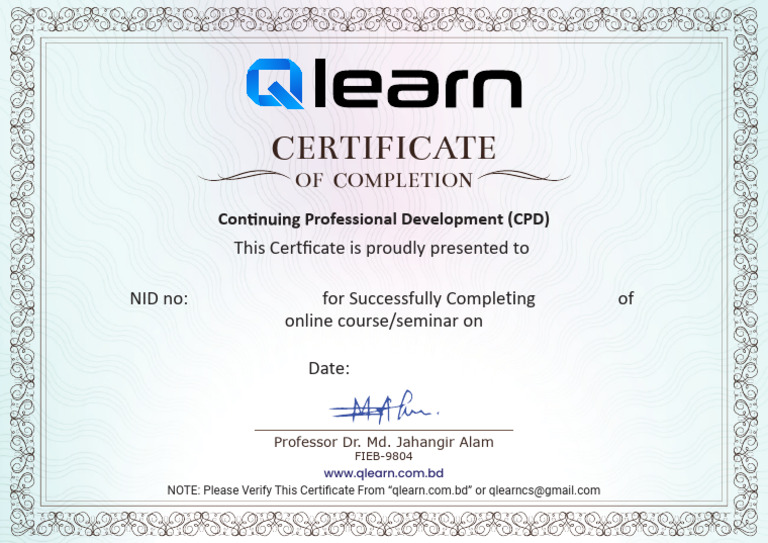 Solar System Design Certificate From Qlearn Online | PDF