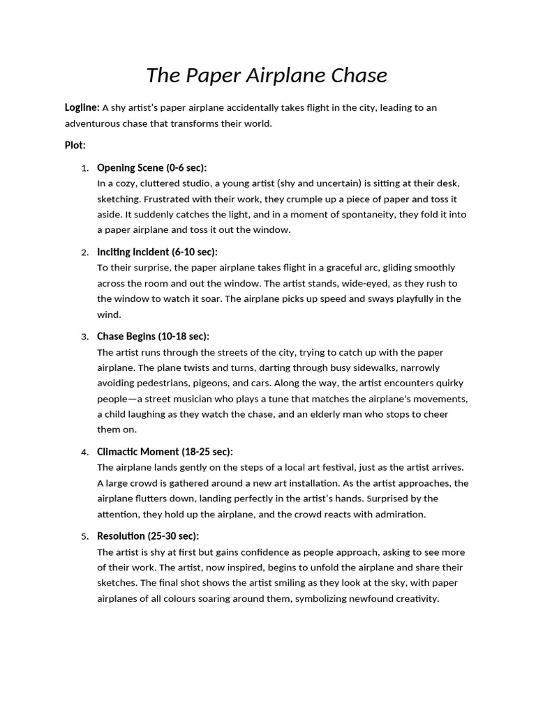 The Paper Airplane Chase | PDF