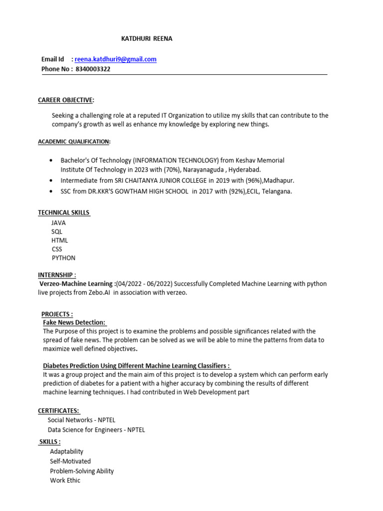 Reena-Resume | PDF