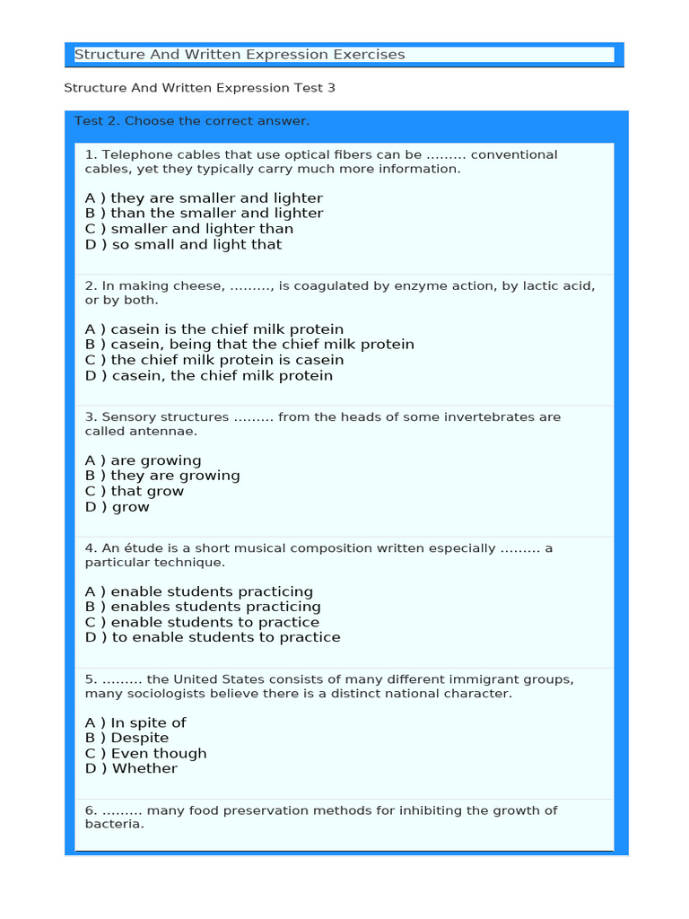 Latihan Soal Structure 3 | PDF