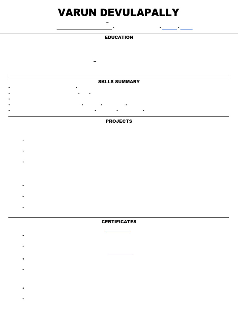 Varun Devulapally Resume | PDF | Databases | Java (Programming Language)