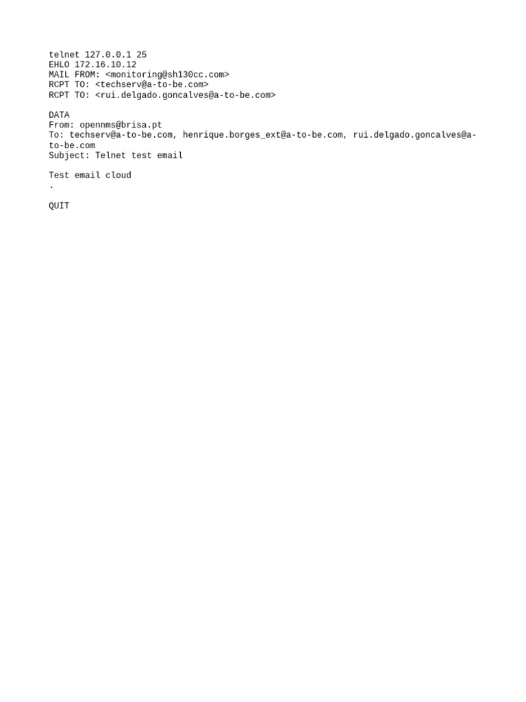 Sending Email via Telnet | PDF