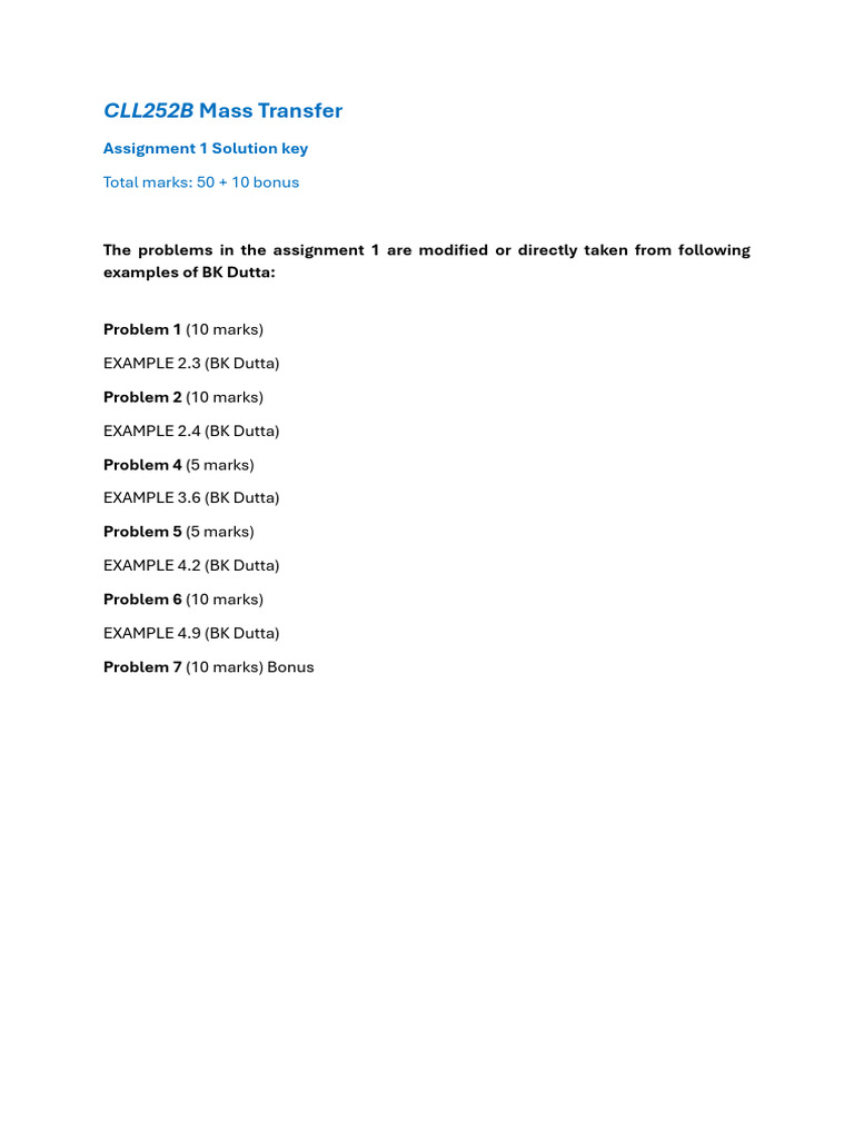 Assignment 1 Key And Marks Part 2 Pdf 7507