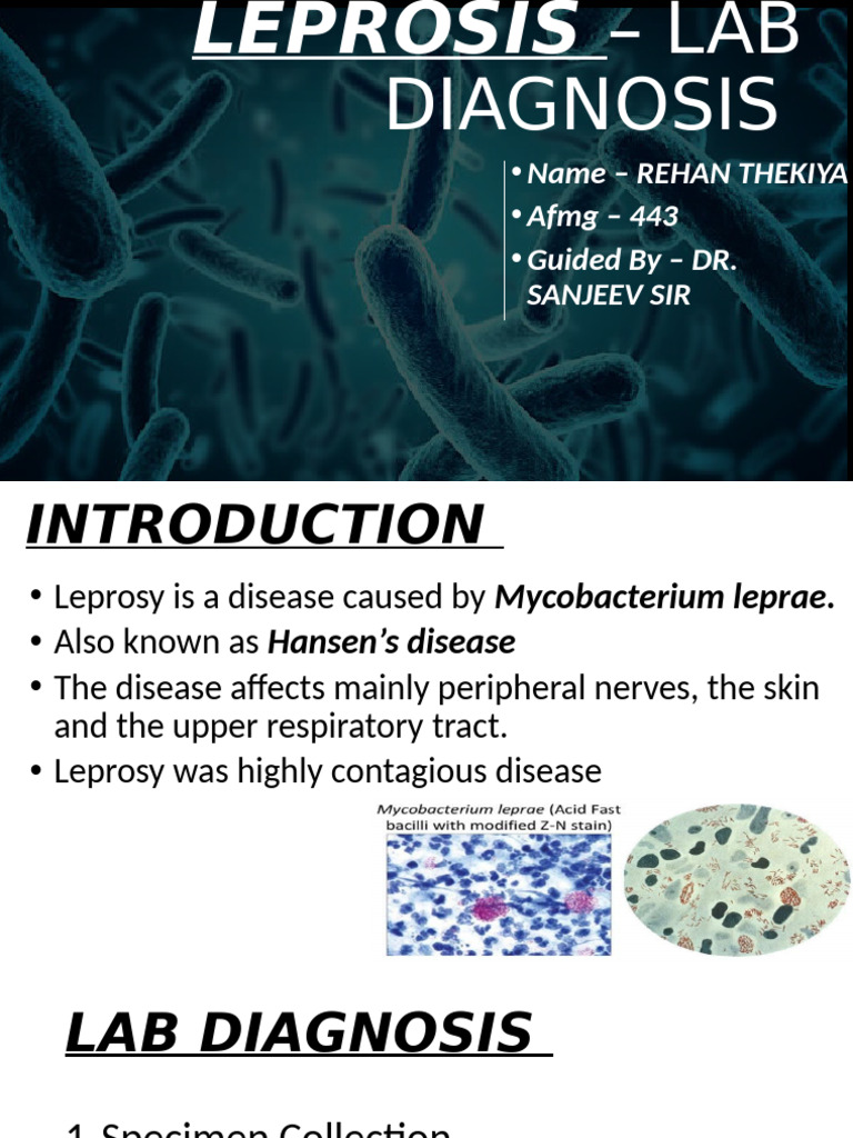 Leprosy Lab Diagnosis Techniques | PDF | Leprosy | Immunology