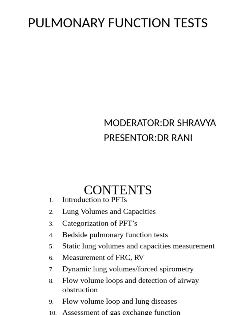 PFT (FINAL) (1) | PDF | Exhalation | Lung
