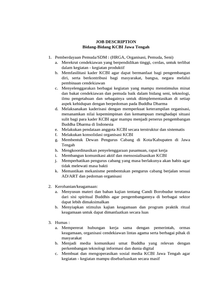 JOB DESCRIPTIONs | PDF