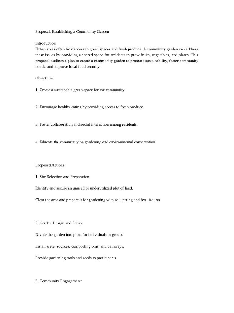 Community Garden Project Proposal | PDF