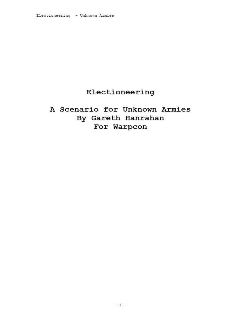 Electioneering 5 | PDF