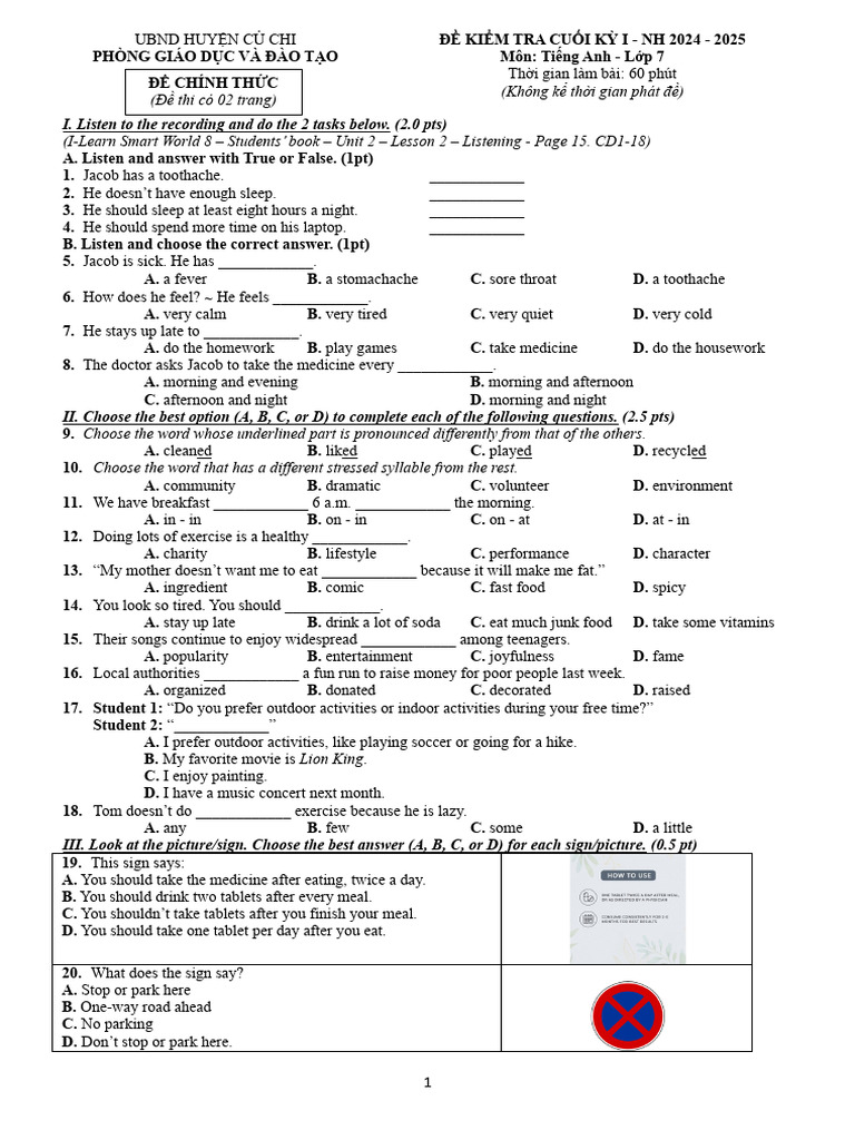 Final Tets 1st CC Province | PDF