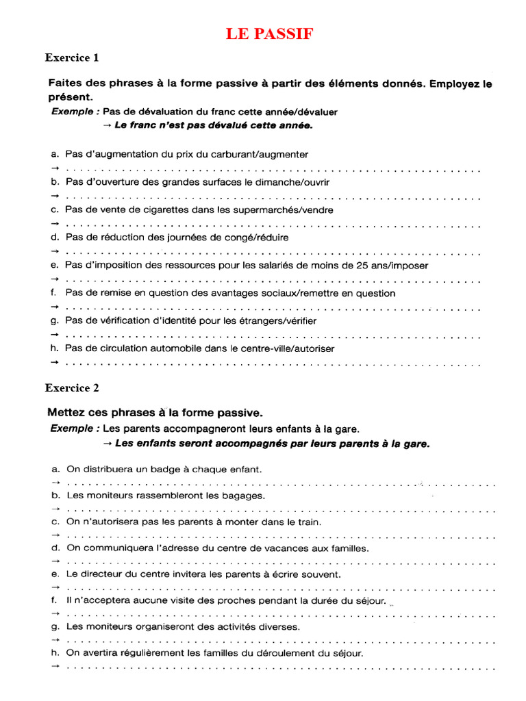 LA FORME PASSIVE | PDF