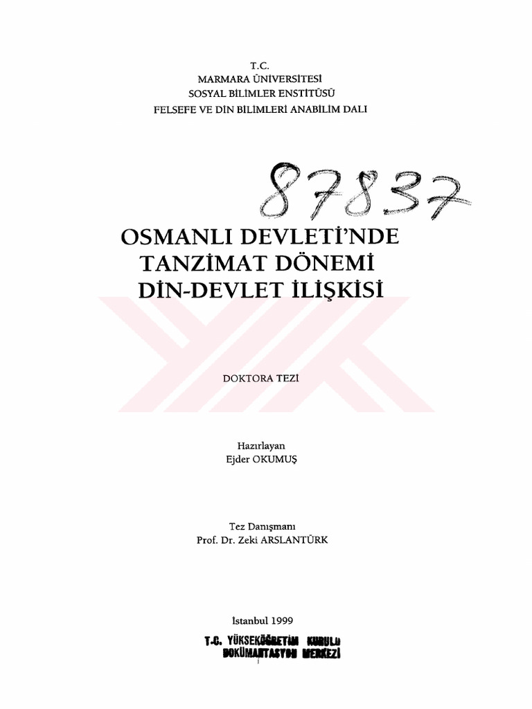 Osmanlı Din-Devlet Ilişkisi | PDF