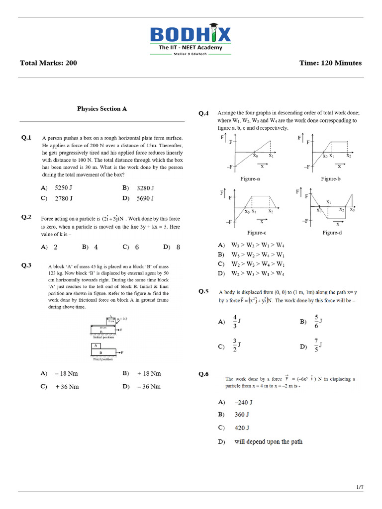 Practice Phy Wep | PDF | Force | Mass