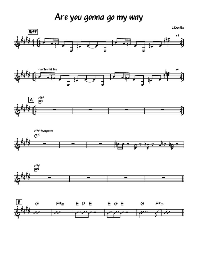 Are You Gonna Go My Way | PDF | Dance Pop Songs | Funk