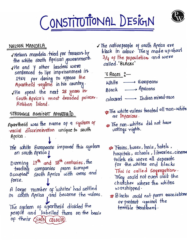 Civics - Constitutional Design - Handwritten Notes - Champion Batch | PDF