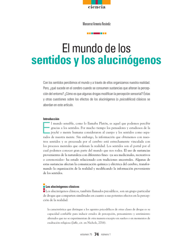 12 75 1 1567 El Mundo de Los Sentidos | PDF | Alucinógeno | Drogas ...