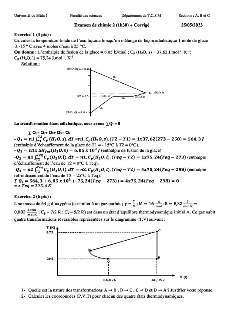 Examen9 Chimie 2 L1 2023 | PDF
