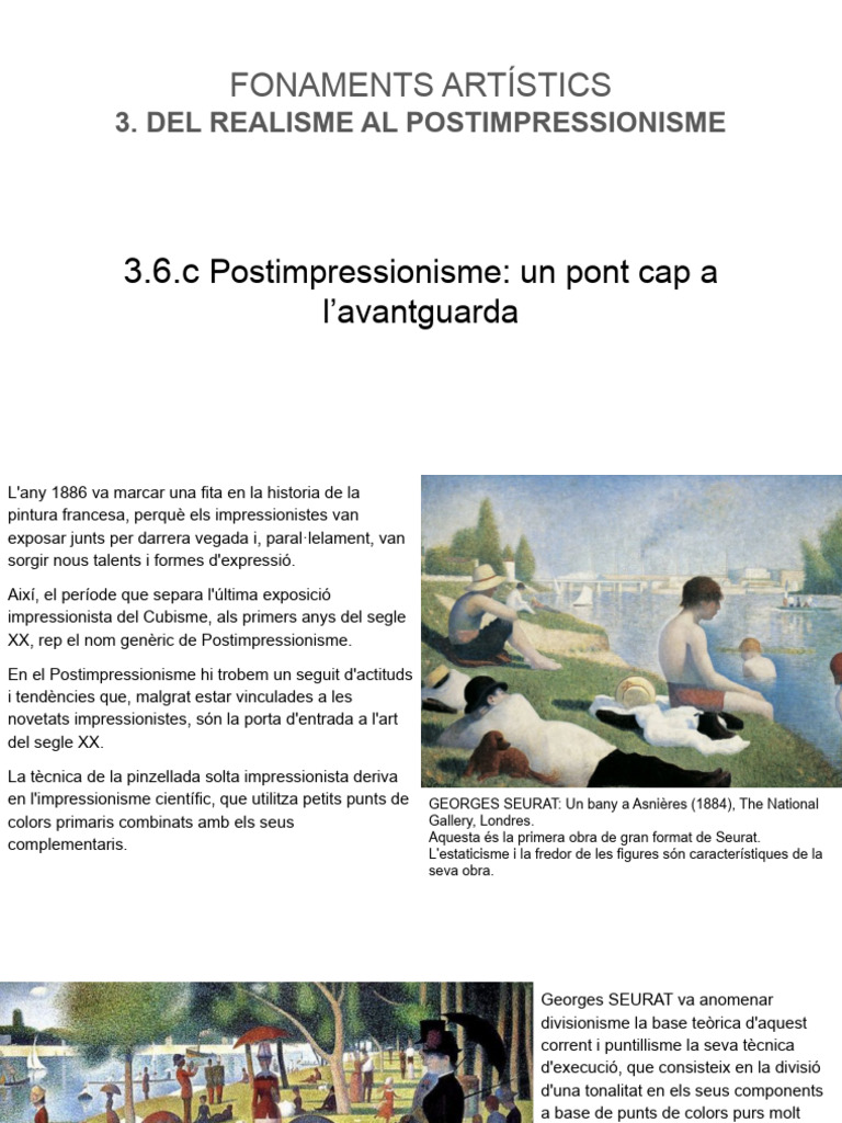Còpia de 3.6.c Tendències I - Ismes - Pictòrics. Postimpressionisme | PDF