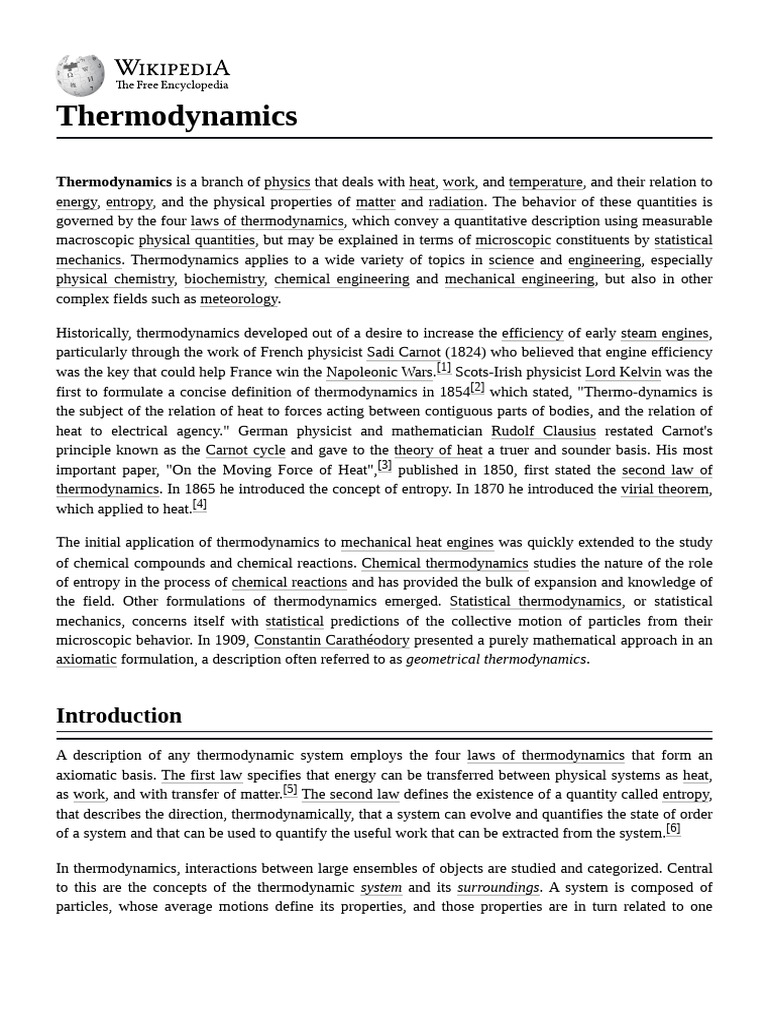 Thermodynamics | PDF | Thermodynamics | Second Law Of Thermodynamics