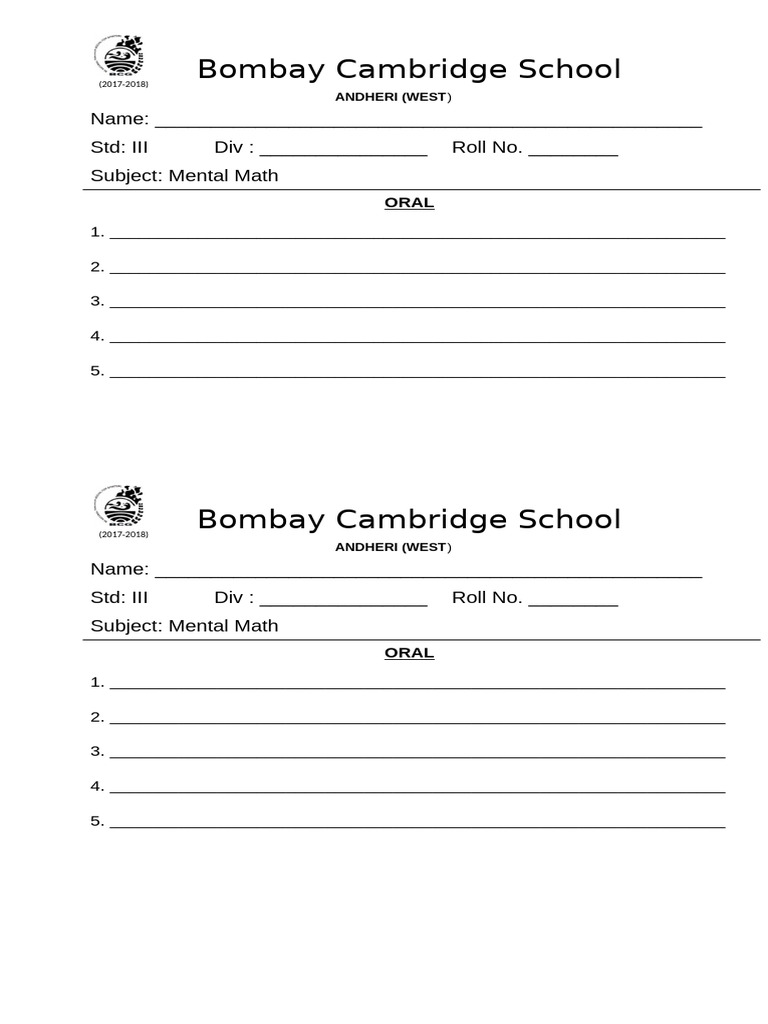Mental Math Cycle 3 | PDF