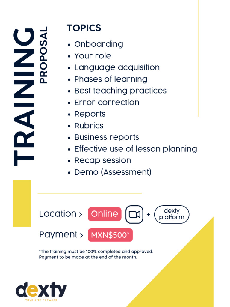 Dexty - Training Proposal | PDF