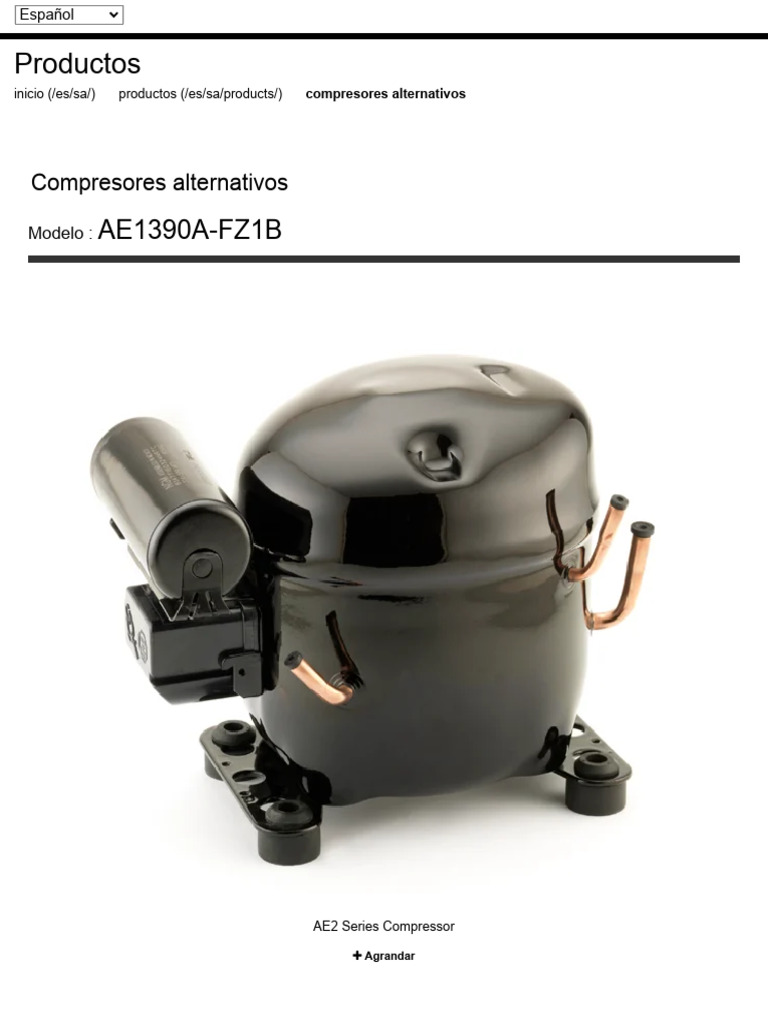 Ficha Técnica Compresor AE1390A-FZ1B | PDF | Ingenieria Eléctrica ...