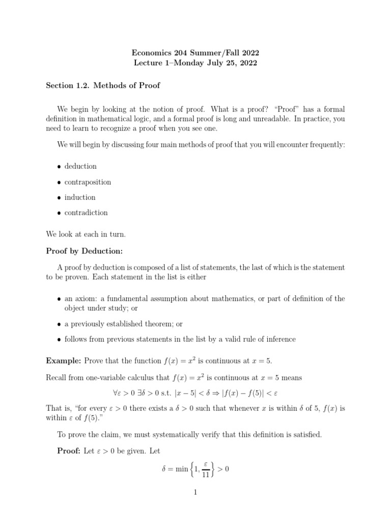 Methods of Proof in Mathematics | PDF | Mathematical Proof | Syntax (Logic)