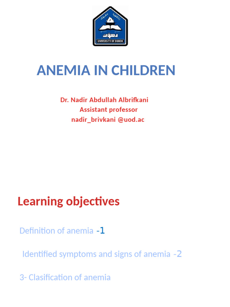 Anemia in Children: Causes and Treatment | PDF | Anemia | Hemoglobin