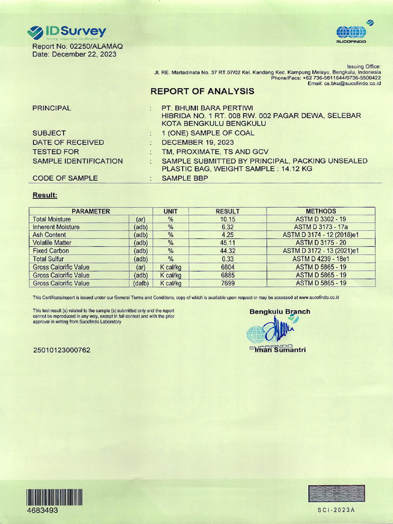 Scan Sertifikat ROA PT. BBP Code sample. Sample BBP | PDF