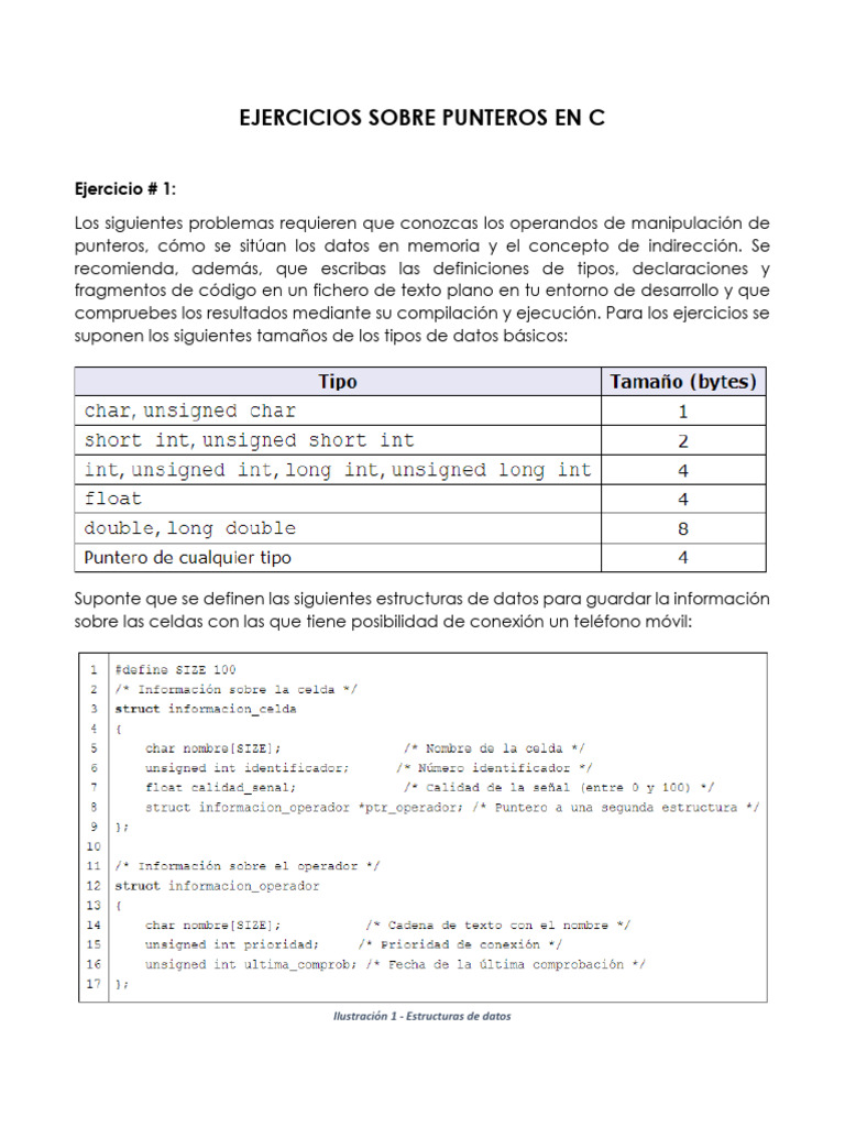Ejercicios de Punteros en C | PDF