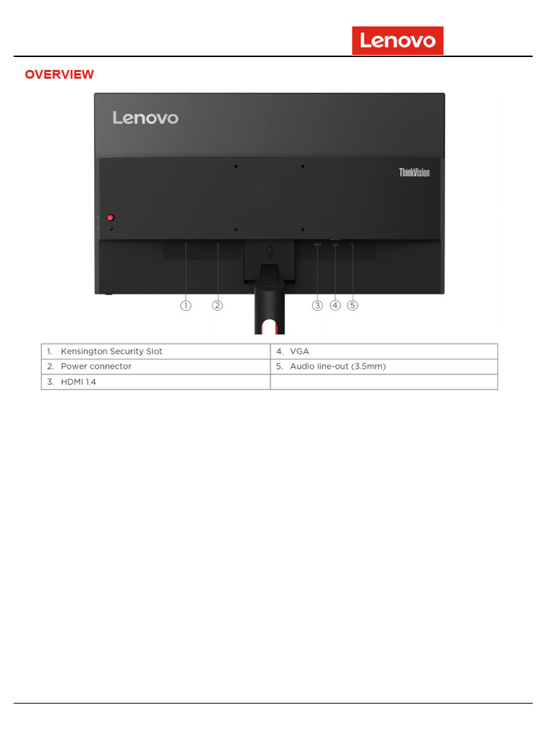 ThinkVision S24i 30 Spec | PDF | Pixel | Electronics