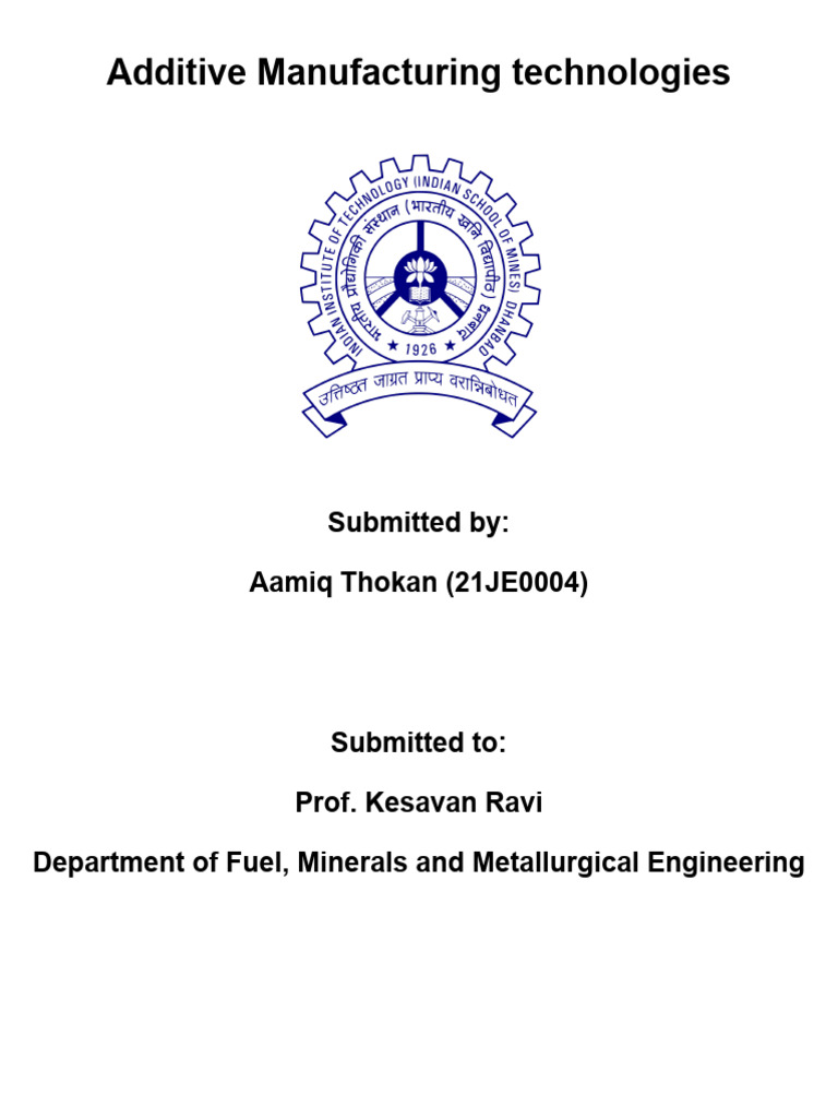 Aamiq 21JE0004 REPORT AM Technologies | PDF | Building Materials | Metals