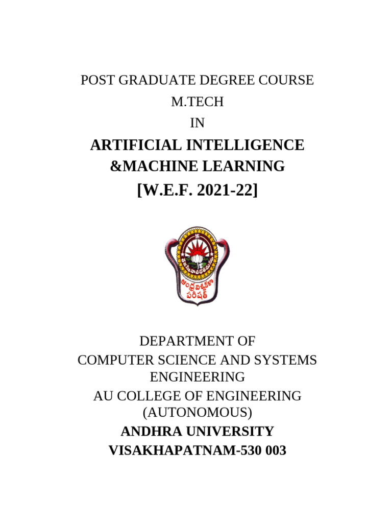 MTECH(AI & ML)20-21 ) SYL | PDF | Machine Learning | Artificial Intelligence