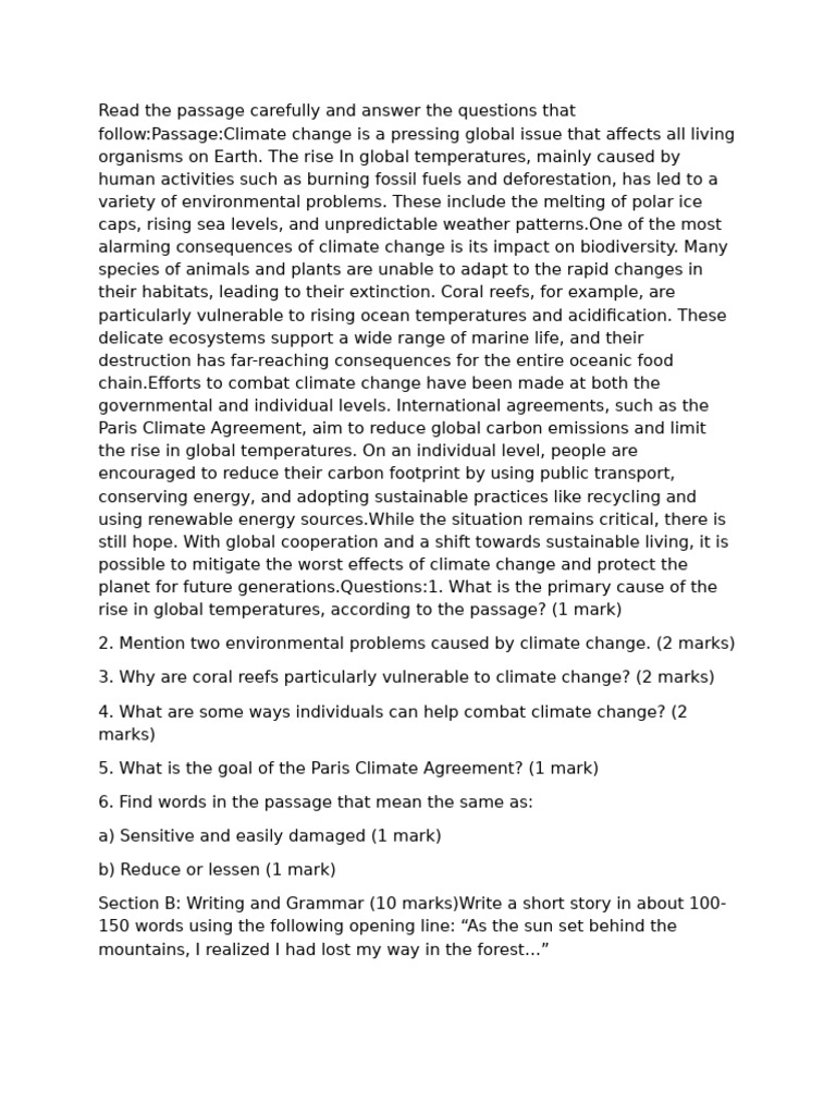 Climate Change Overview for Class 9 | PDF | Climate Change | Climate ...